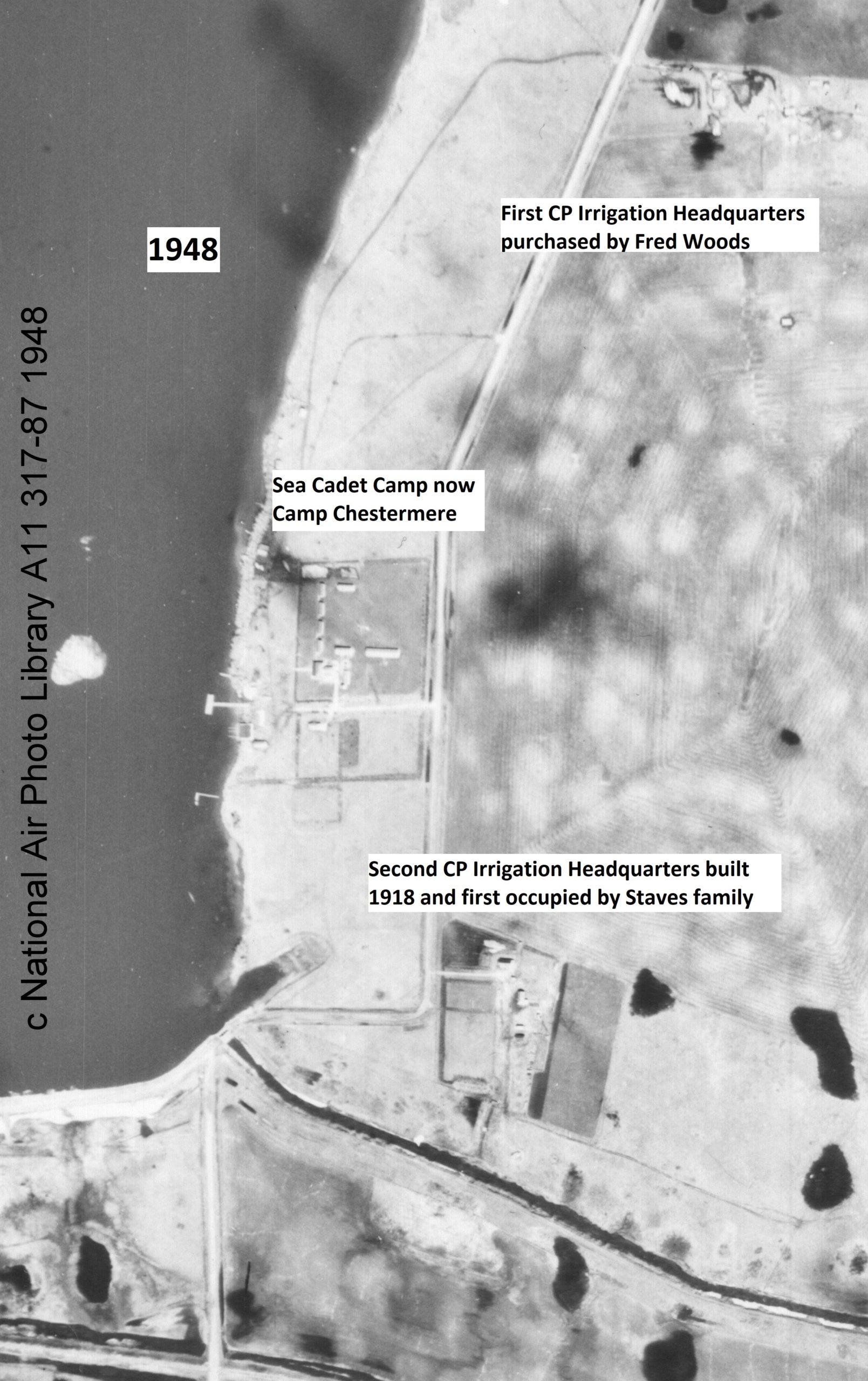 aerial 1948 (002) SE Chestermere CPID Hdqtrs x 2 - Chestermere ...